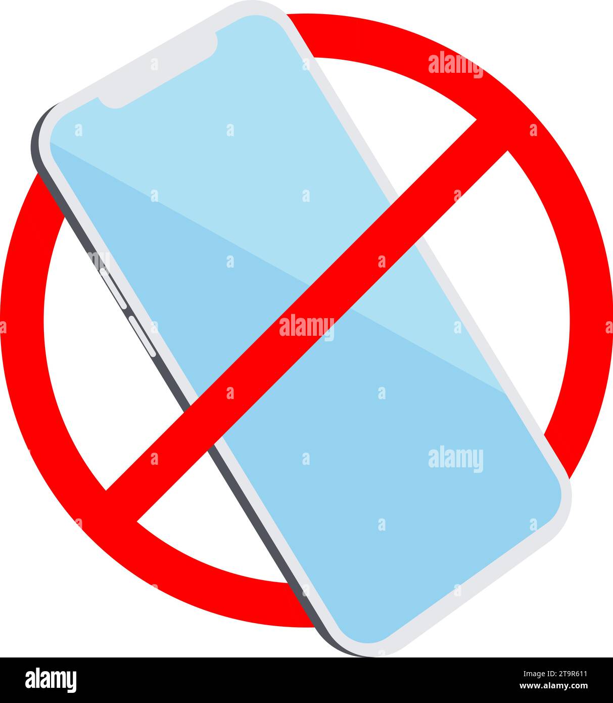 No mobile phone sign. Crossed out smartphone icon. Vector illustration ...
