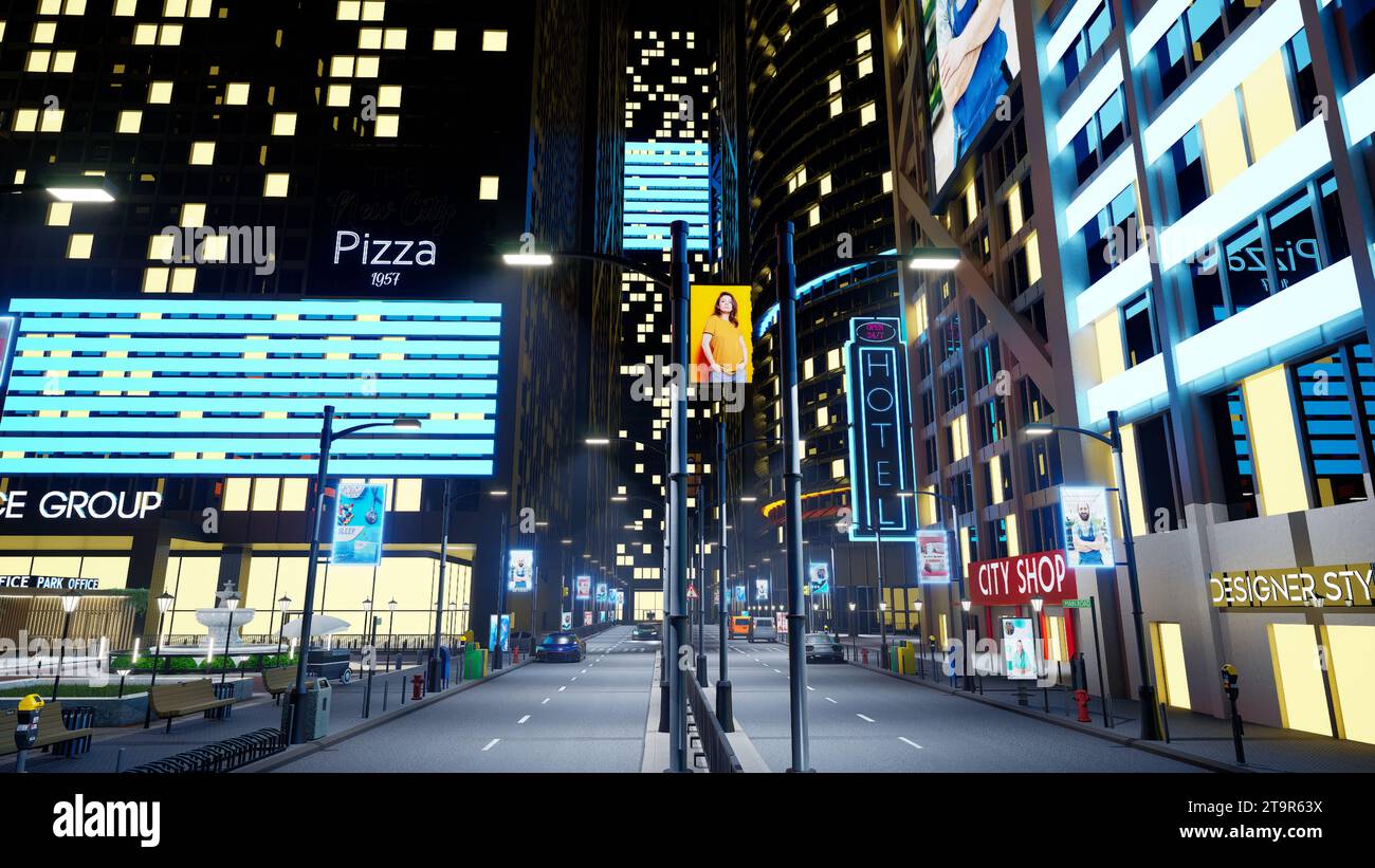 City streets 3d animation intersection hi-res stock photography and ...