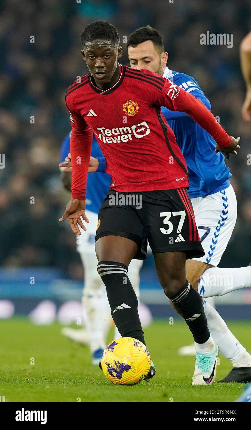 Liverpool, UK. 26th Nov, 2023. Kobbie Mainoo of Manchester United ...