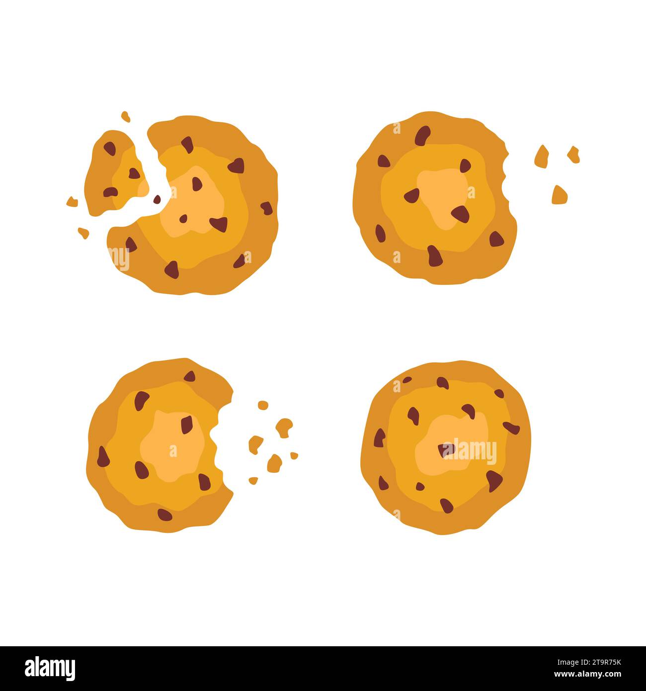Cookies with crumbs vector cartoon set icon. Vector illustration ...