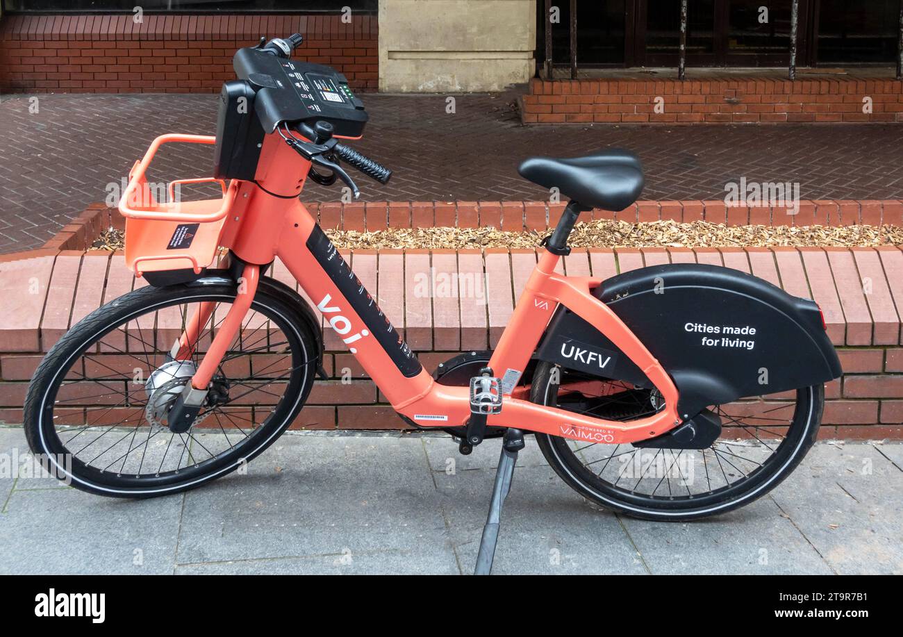 Voi rental electric bike in Liverpool Stock Photo - Alamy