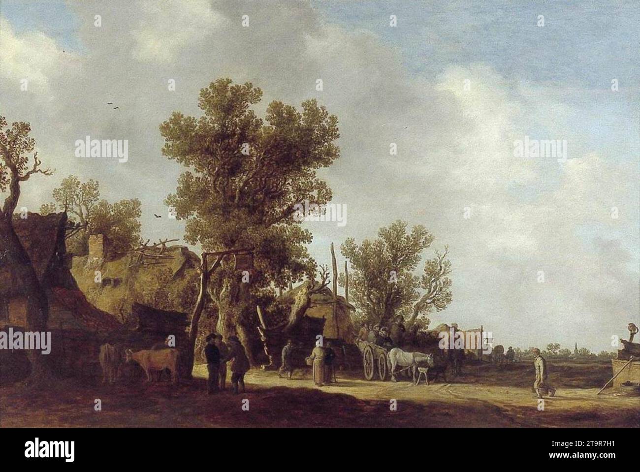 Farm Houses on Country Road - by Pieter De Neyn Stock Photo - Alamy