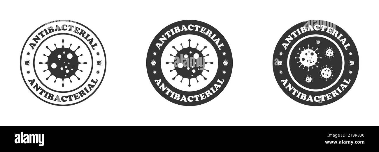 Antibacterial icon. Antibacterial stamp. Vector illustration Stock ...