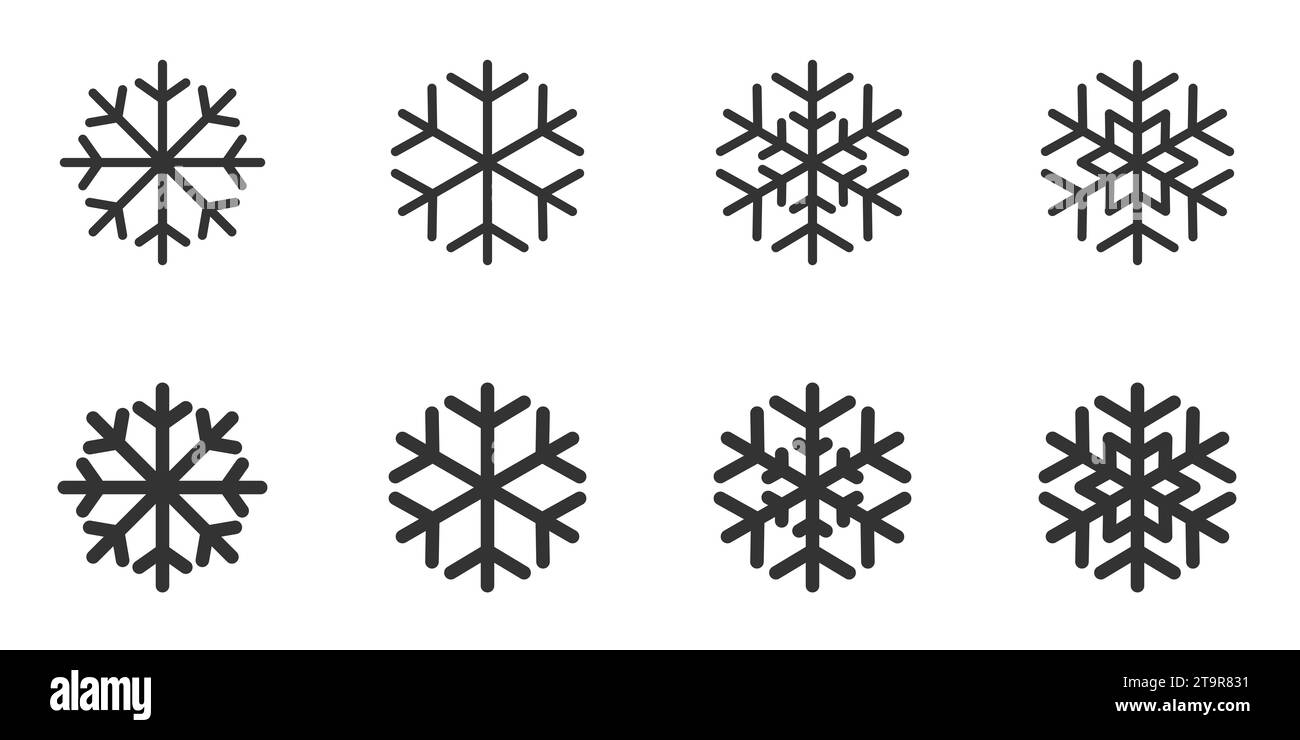 Snowflake icon set. Snow symbol. Vector illustration Stock Vector Image ...