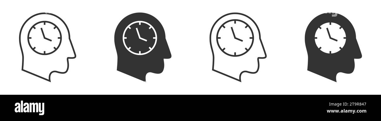 Head clock icon. Vector illustration Stock Vector Image & Art - Alamy