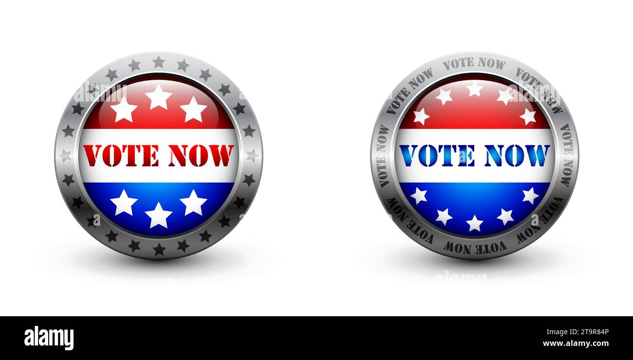 Vote now badge. United states election vote button. Flat vector ... Vote now badge. United states election vote button. Flat vector ...