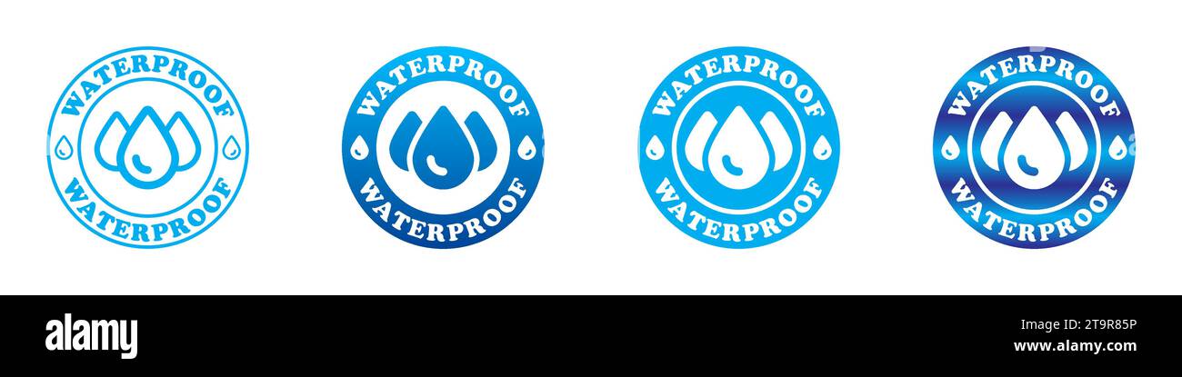 Waterproof icon set. Water proof logo. Vector illustration Stock Vector ...
