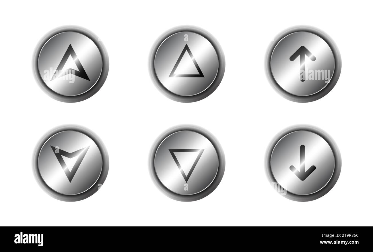 Elevator buttons. Up and down arrows. Flat vector illustration Stock ...