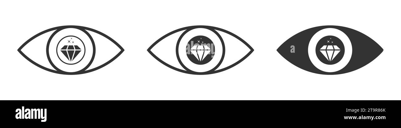 Diamond in the eye icon. Vector illustration Stock Vector Image & Art ...