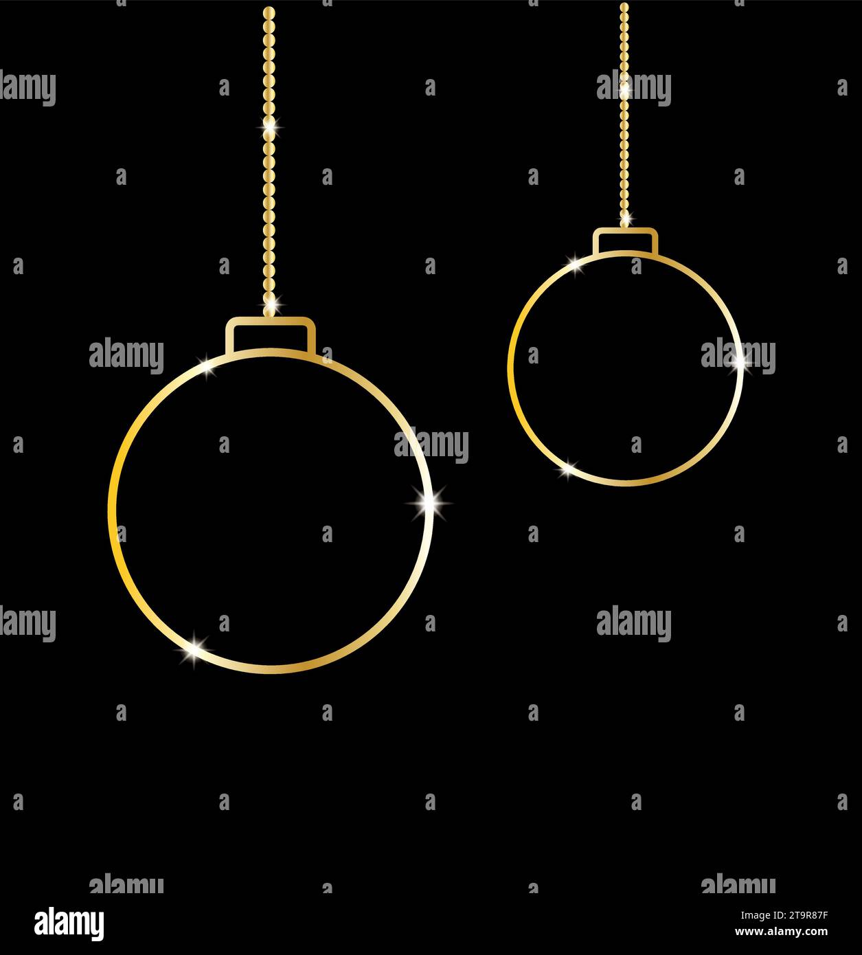 Christmas golden bauble on black background. Shiny metallic bauble for ...