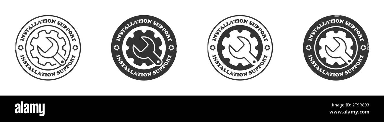 Installation support icon set. Vector illustration Stock Vector Image ...
