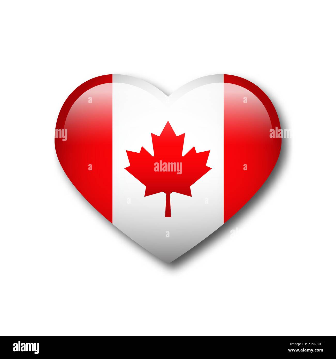 Canadian flag in heart silhouette. Heart-shaped Canada flag. Flat ...