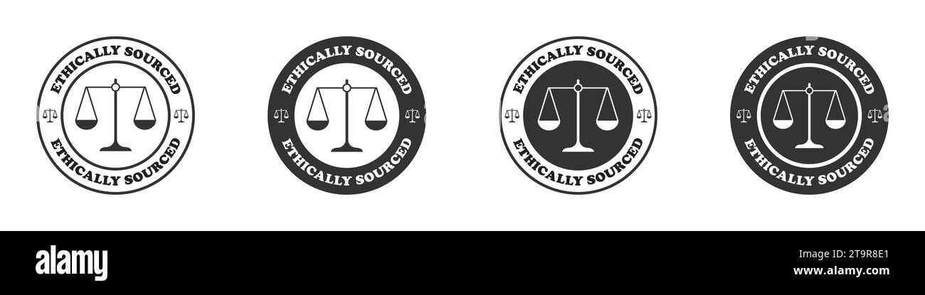 Ethically sourced icon set. Ethical symbol. Vector illustration Stock ...