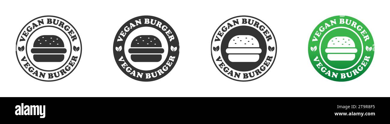 Vegan burger icon set. Vector illustration Stock Vector Image & Art - Alamy