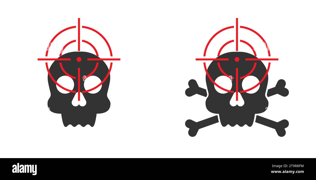 Skull and target icon. Vector illustration Stock Vector Image & Art - Alamy