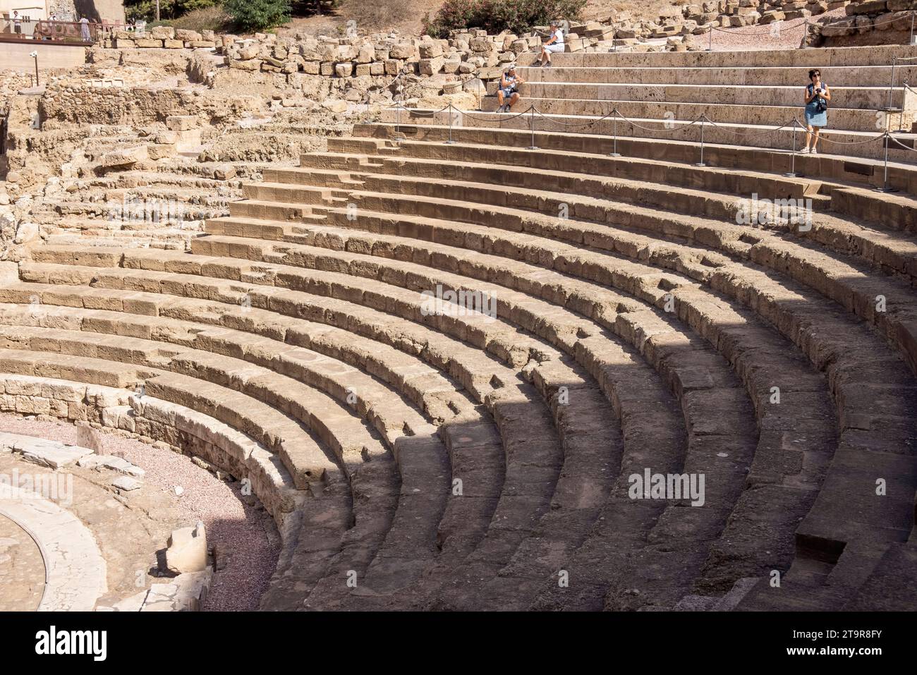 the roman amphitheatre in the old palace and fortress of alcazaba in ...