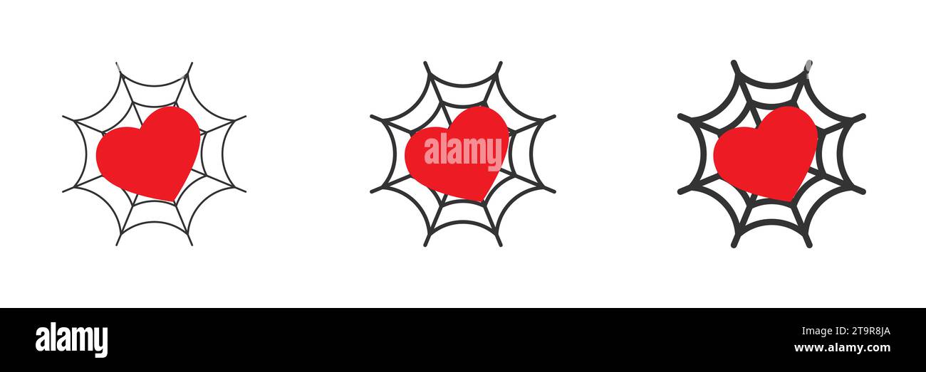Spider web with heart icon. Vector illustration Stock Vector Image ...