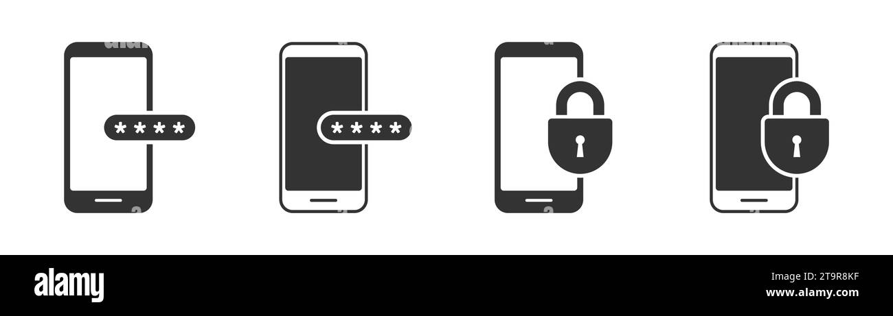 Locked phone icon. Vector illustration Stock Vector Image & Art - Alamy