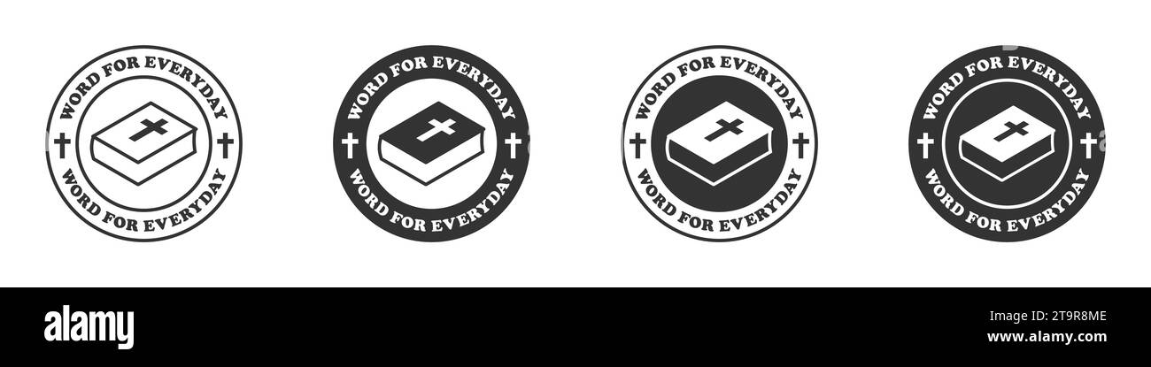 Round badge with Bible and text: Word for every day. Vector ...
