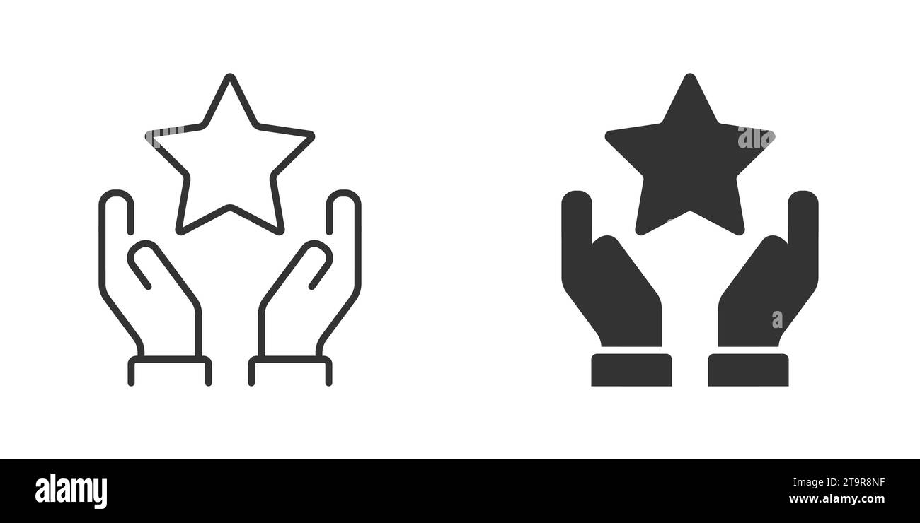 Hands holds star icon. Star in the hands. Vector illustration Stock ...