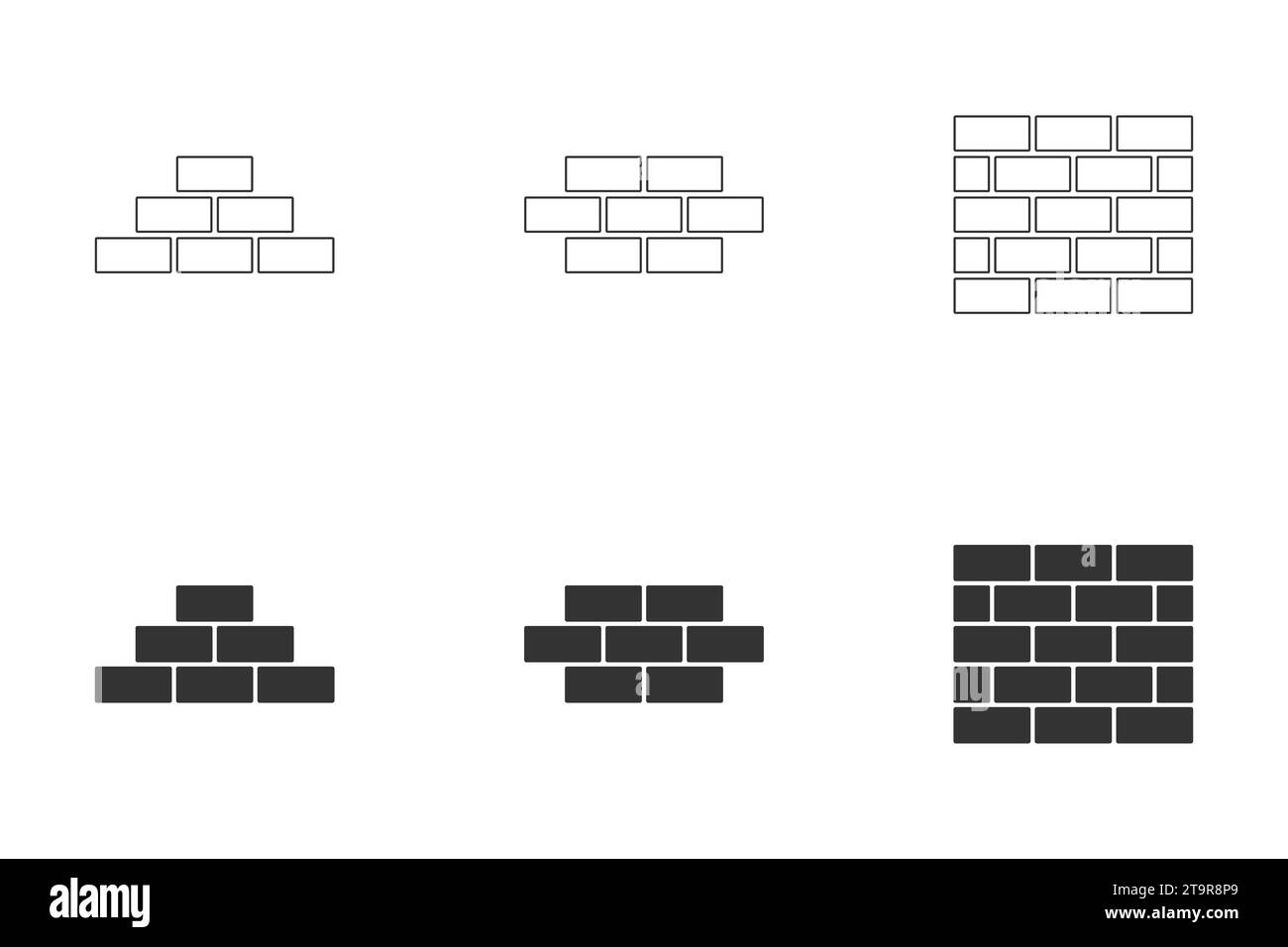 Bricks icon set. Simple design. Vector illustration Stock Vector Image ...