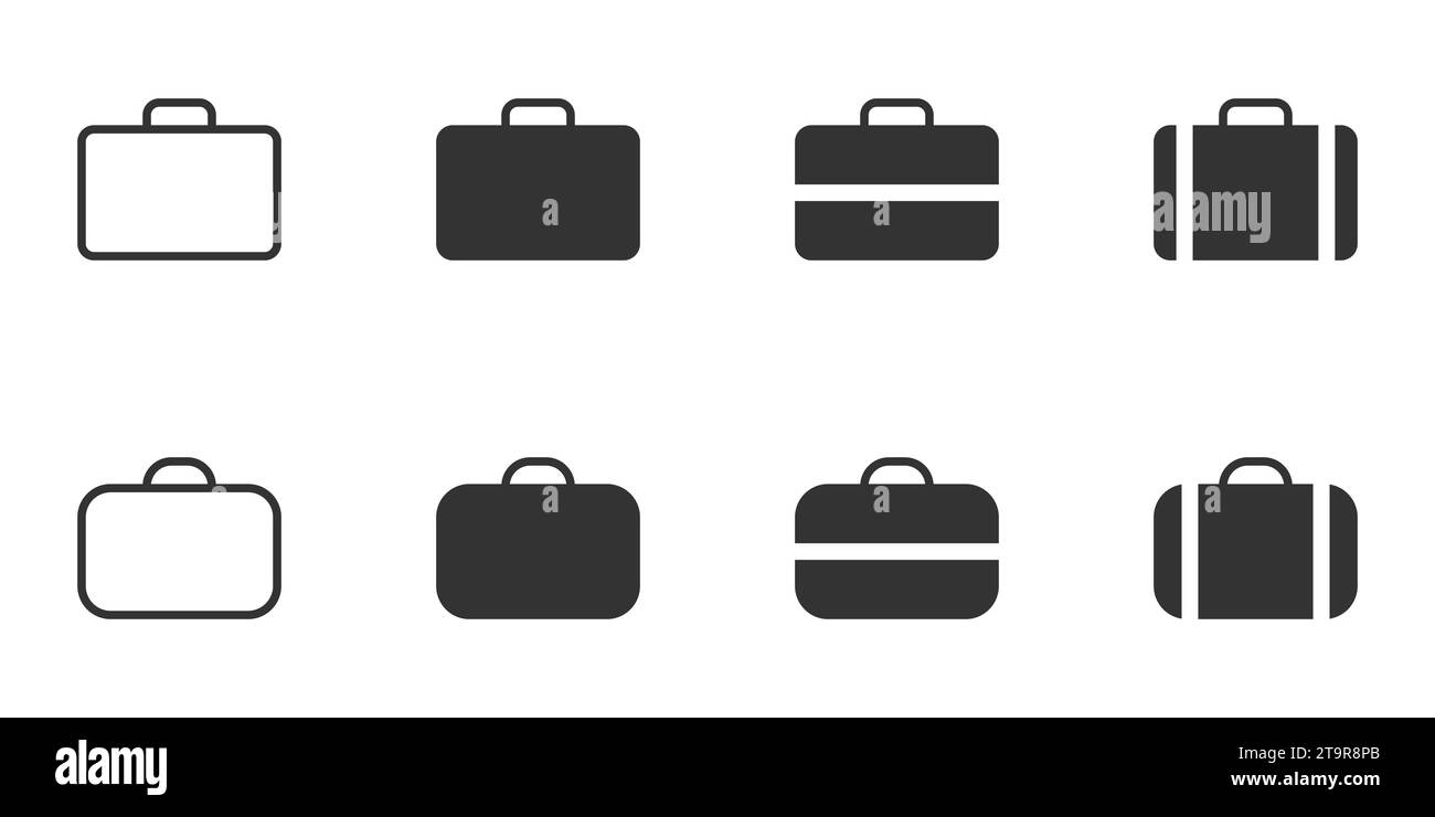 Briefcase icon set baggage hi-res stock photography and images - Alamy