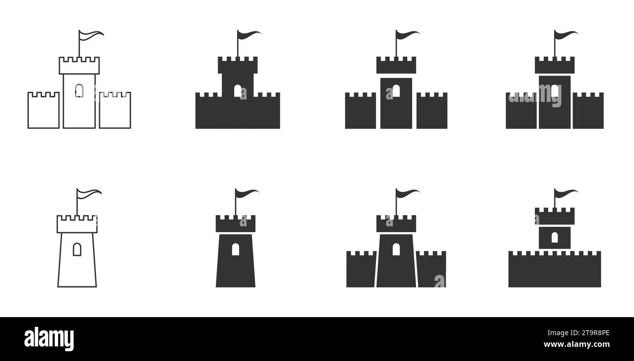 Medieval castle turret set Stock Vector Images - Alamy