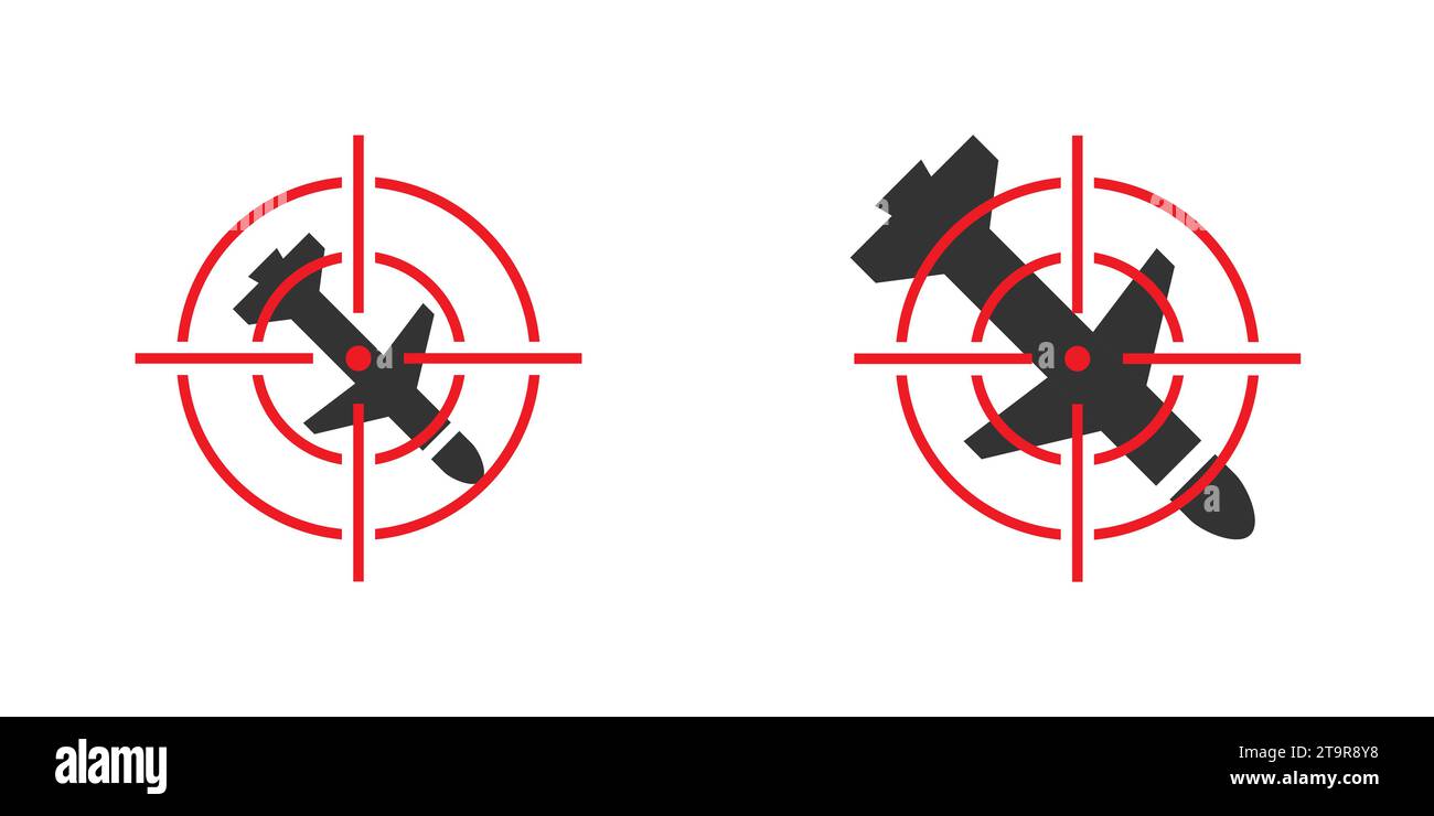 Cruise missle target icon. Air defense symbol. Vector illustration ...