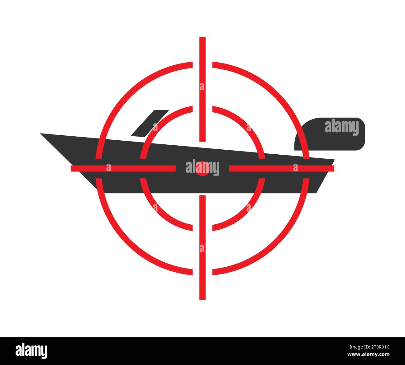 Boat at gunpoint icon. Flat vector illustration Stock Vector Image ...