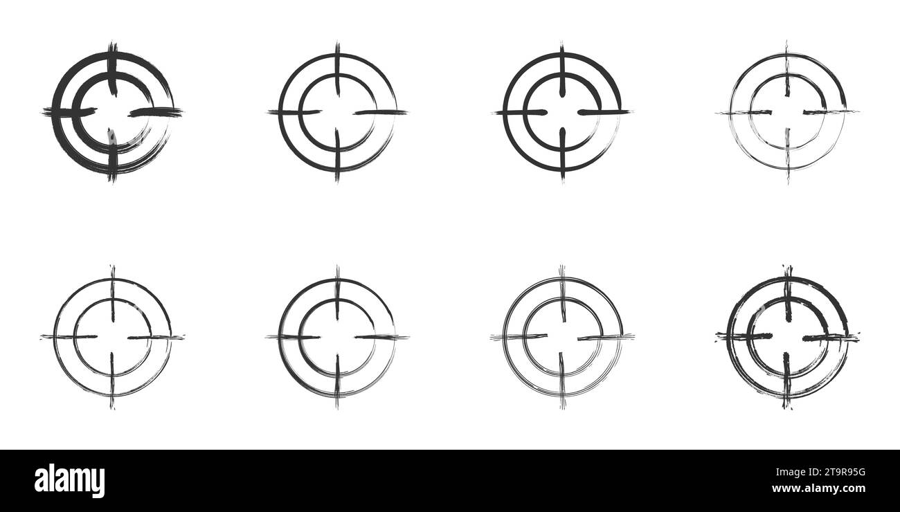 A hand drawn target icon set. Vector illustration Stock Vector Image ...