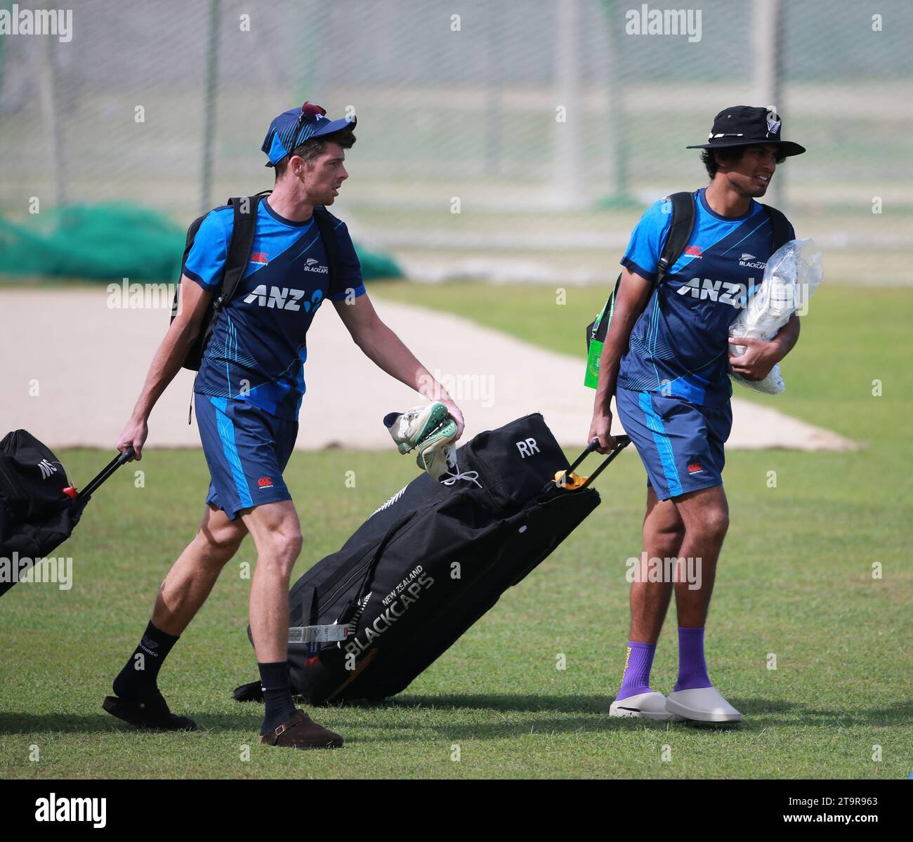 New Zealand Test Cricket Team attends practice session at Sylhet ...
