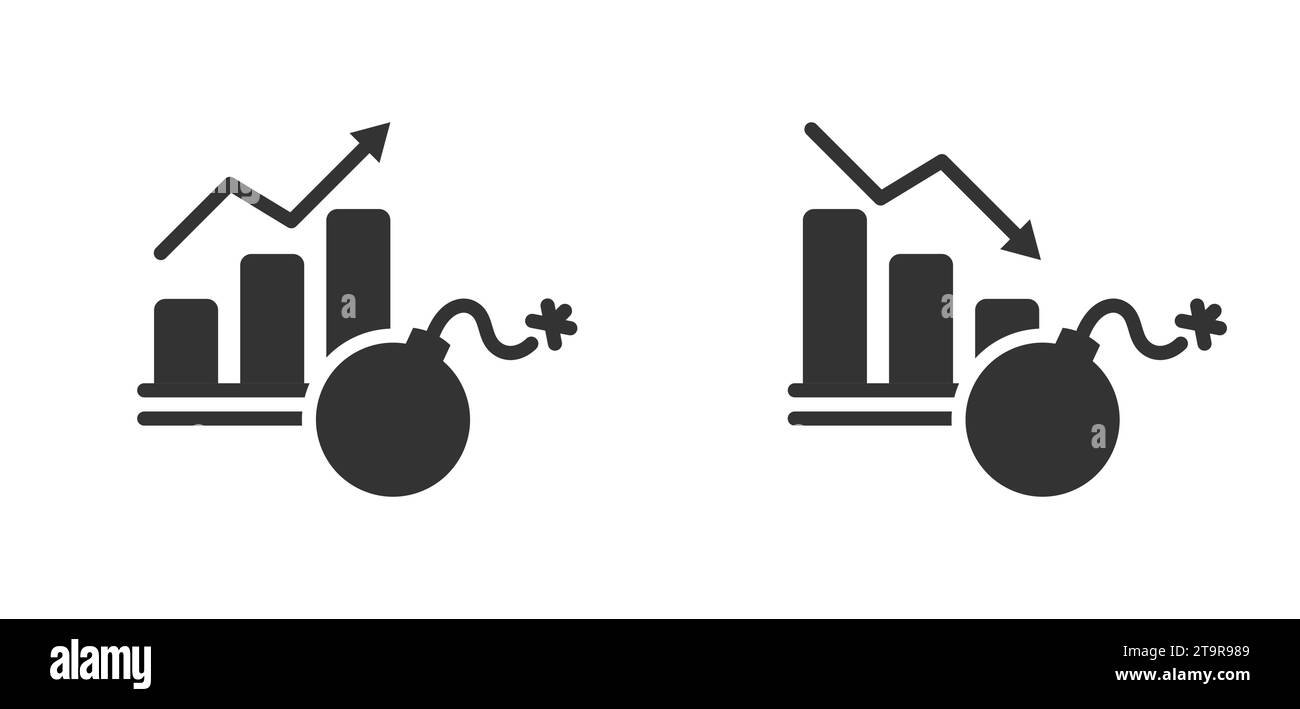 Growth chart with bomb icon. Risk Vector illustration Stock Vector ...