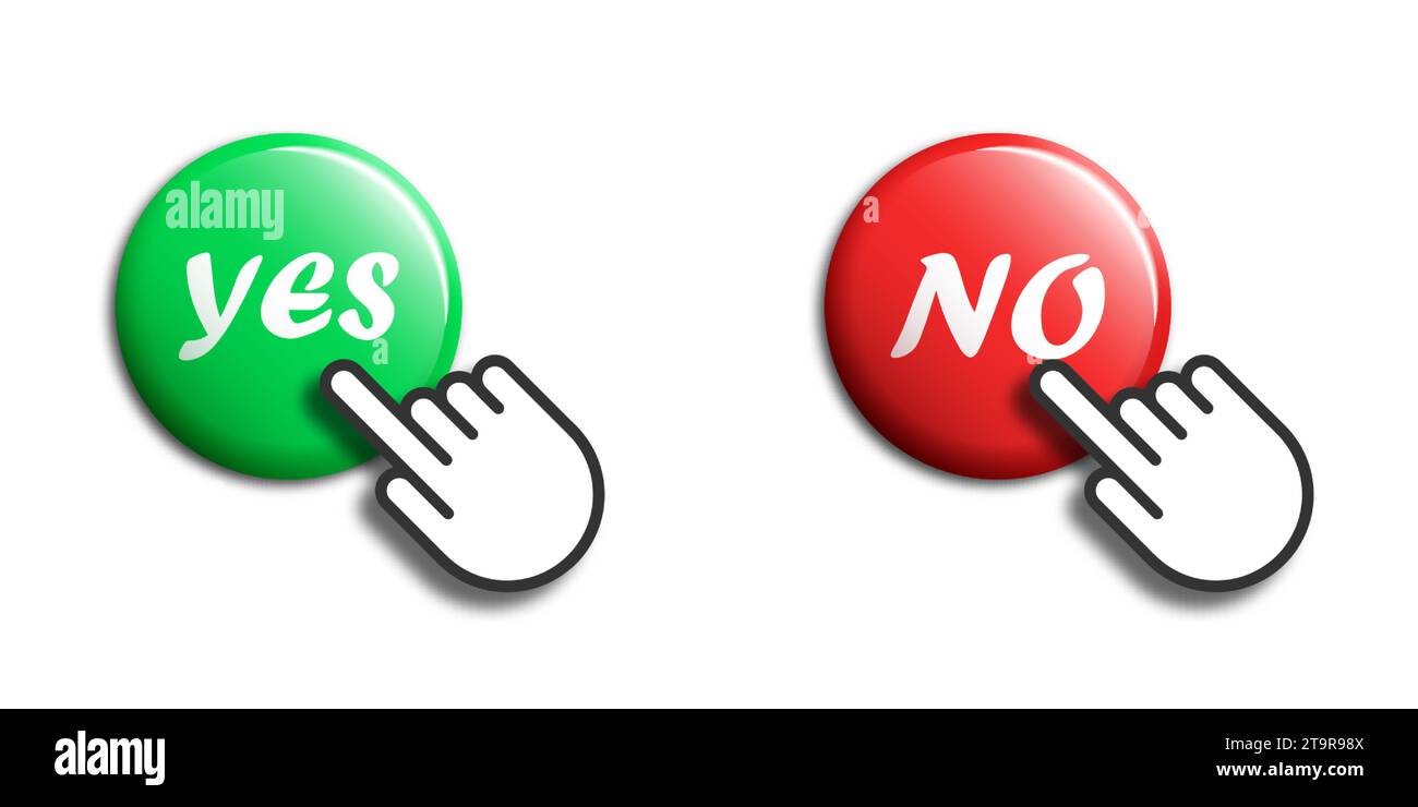 Hand buttons yes no Stock Vector Images - Alamy