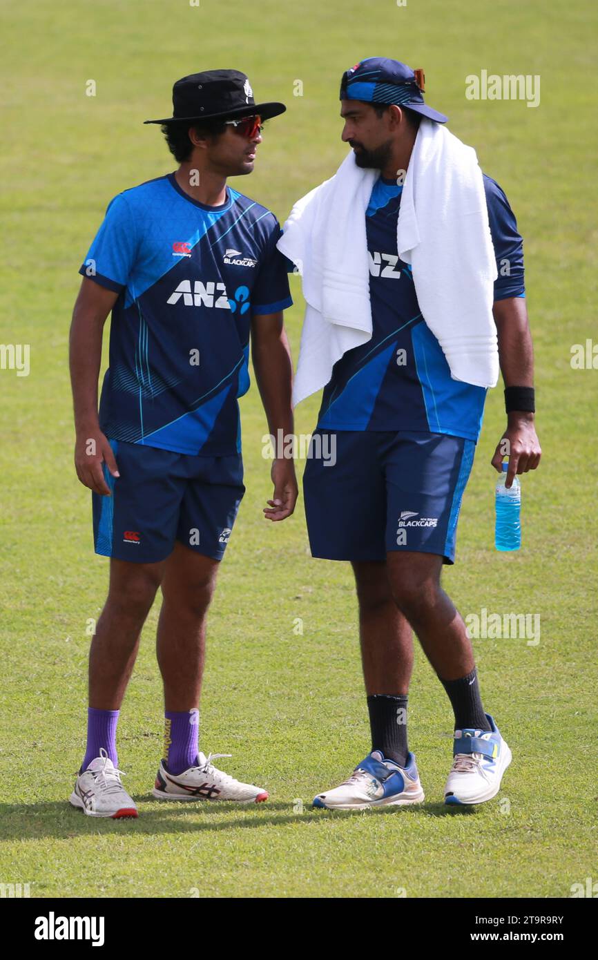 New Zealand Test Cricket Team attends practice session at Sylhet ...