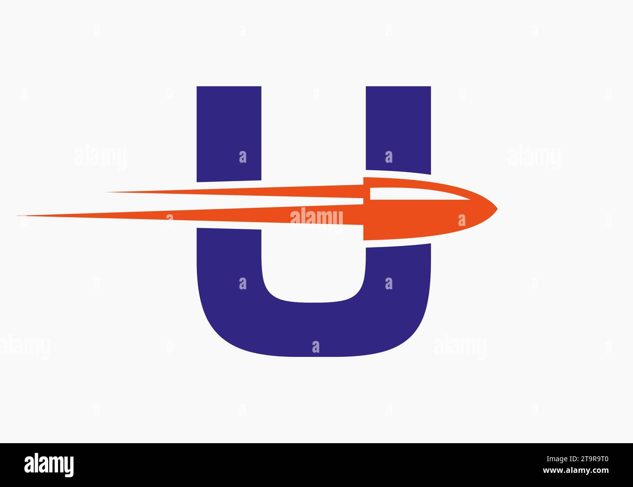 Bullet Logo On Letter U With Moving Bullet Symbol Stock Vector Image ...