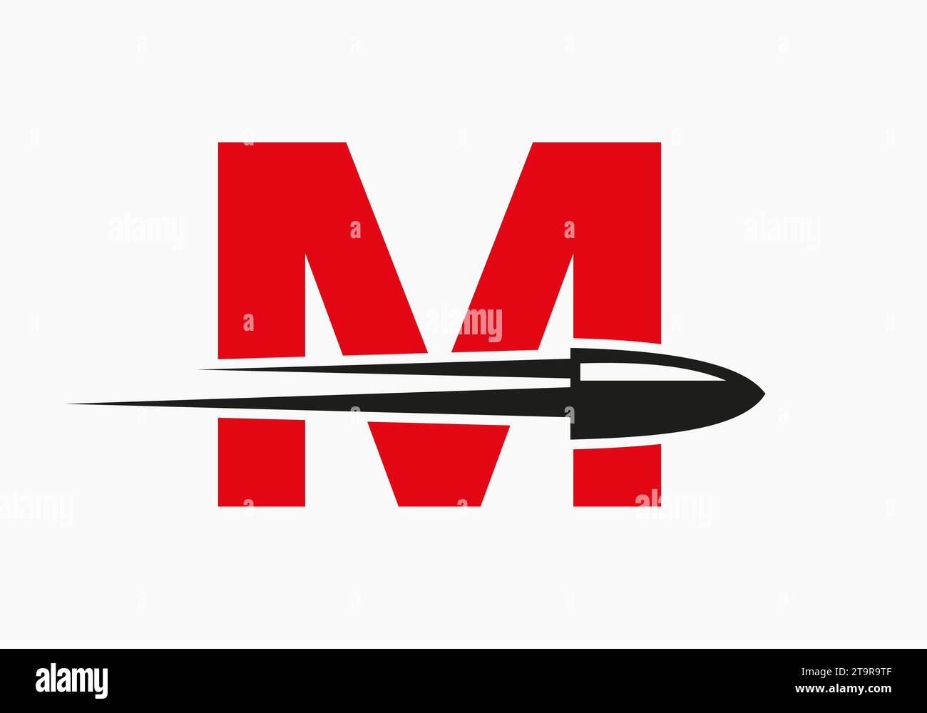 Bullet Logo On Letter M With Moving Bullet Symbol Stock Vector Image ...