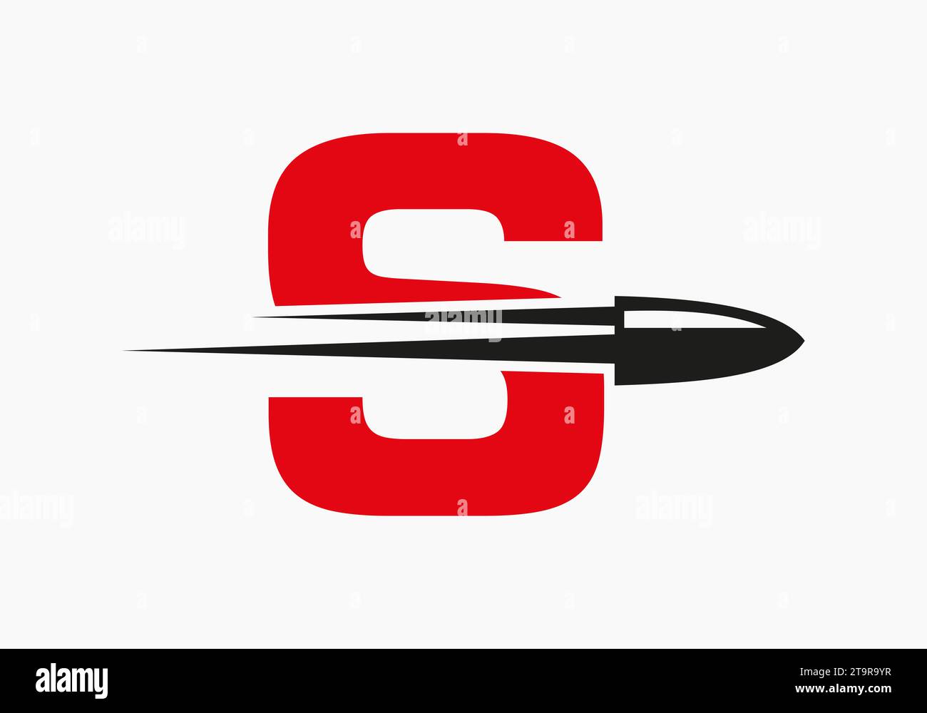 Bullet Logo On Letter S With Moving Bullet Symbol Stock Vector Image ...