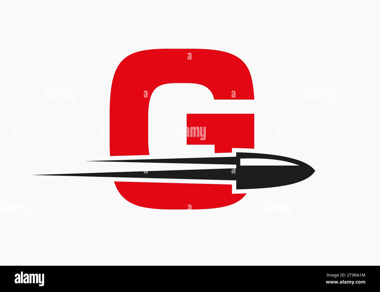 Bullet Logo On Letter G With Moving Bullet Symbol Stock Vector Image ...
