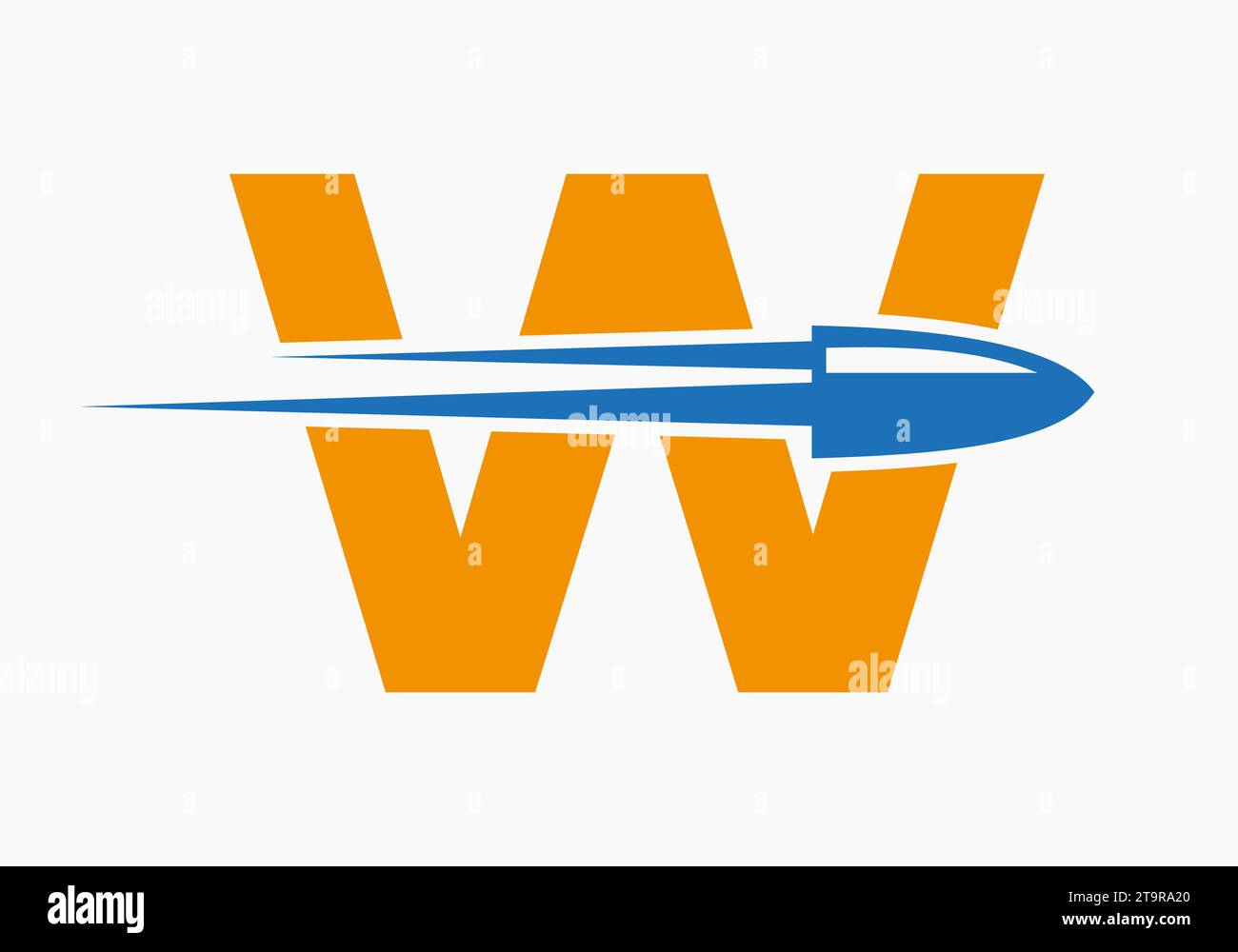 Bullet Logo On Letter W With Moving Bullet Symbol Stock Vector Image ...