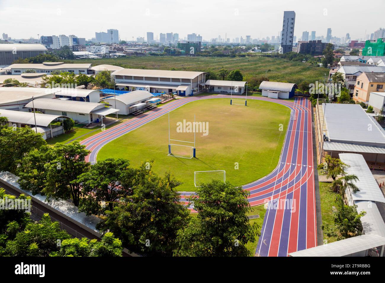 Bangkok, Thailand - December 14, 2018: An elevated view of the oval ...