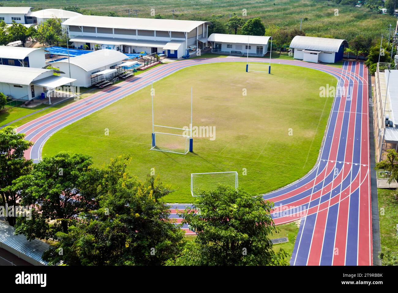 Bangkok, Thailand - December 14, 2018: An elevated view of the oval ...