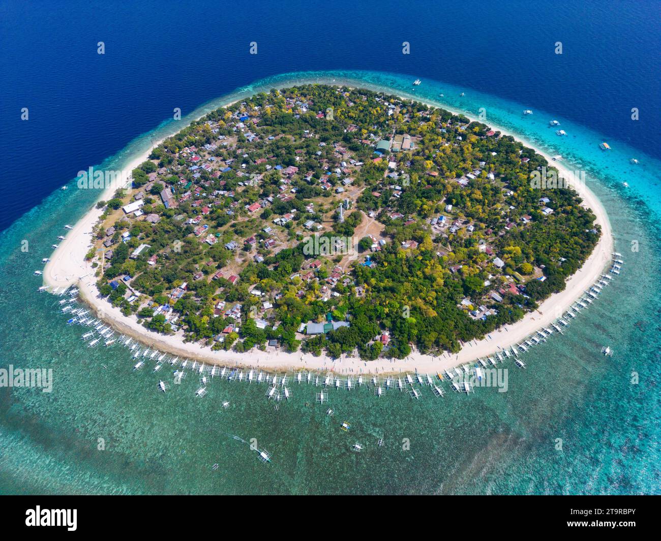 An aerial view of the Balicasag Island in Bohol, Philippines Stock ...
