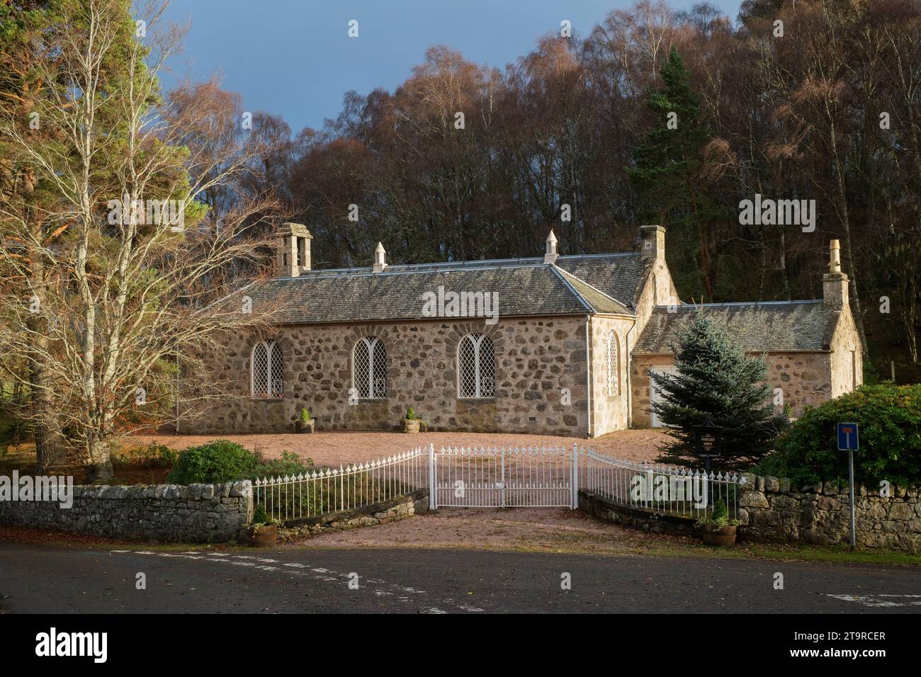 Scottish house in the winter sunlight. Ardclach, Scotland Stock Photo ...