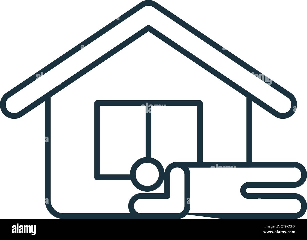 Homeless shelter outline icon. Monochrome simple sign from charity and ...