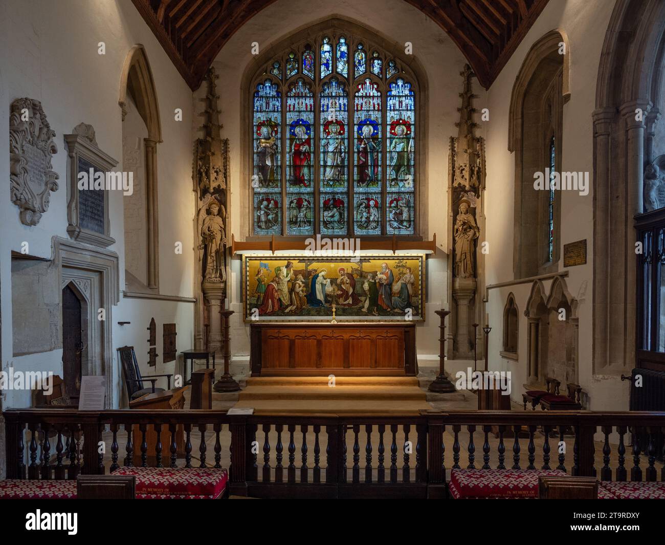 The church of St John The Baptist, Burford, Oxfordshire, UK; the ...