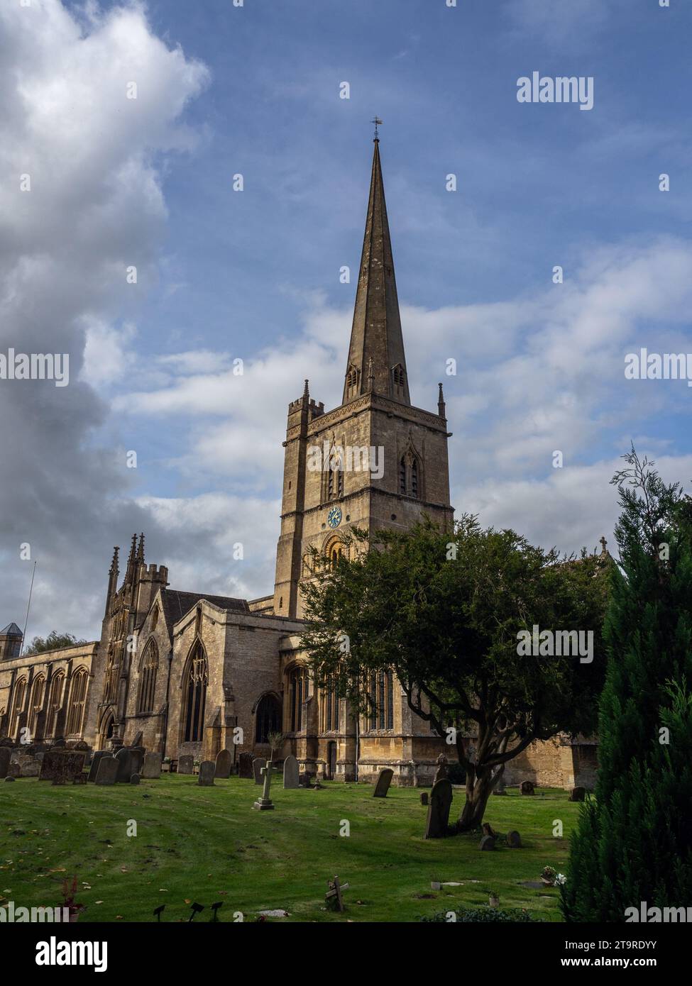 The church of St John The Baptist, Burford, Oxfordshire, UK; the ...