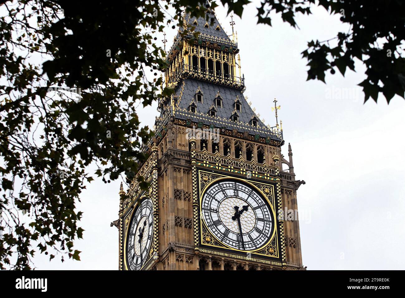 The clock face of Big Ben and the Elizabeth Tower can be seen through ...