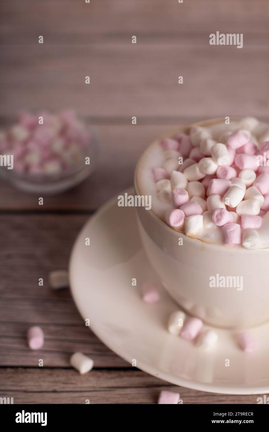 This photograph sets a delightful atmosphere with marshmallows and a ...