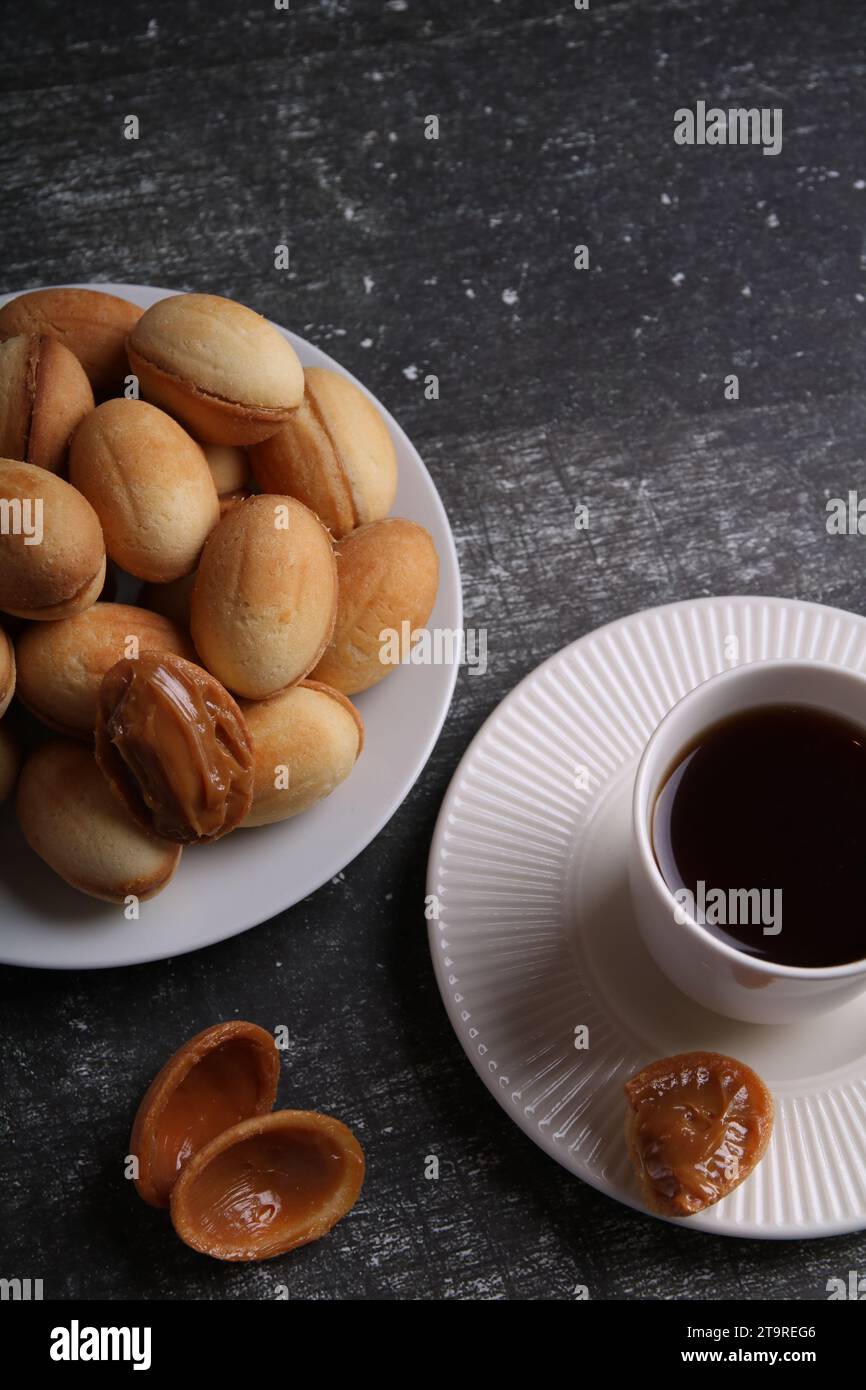 in this photography is a delectable dessert—a homemade nutty pastry ...