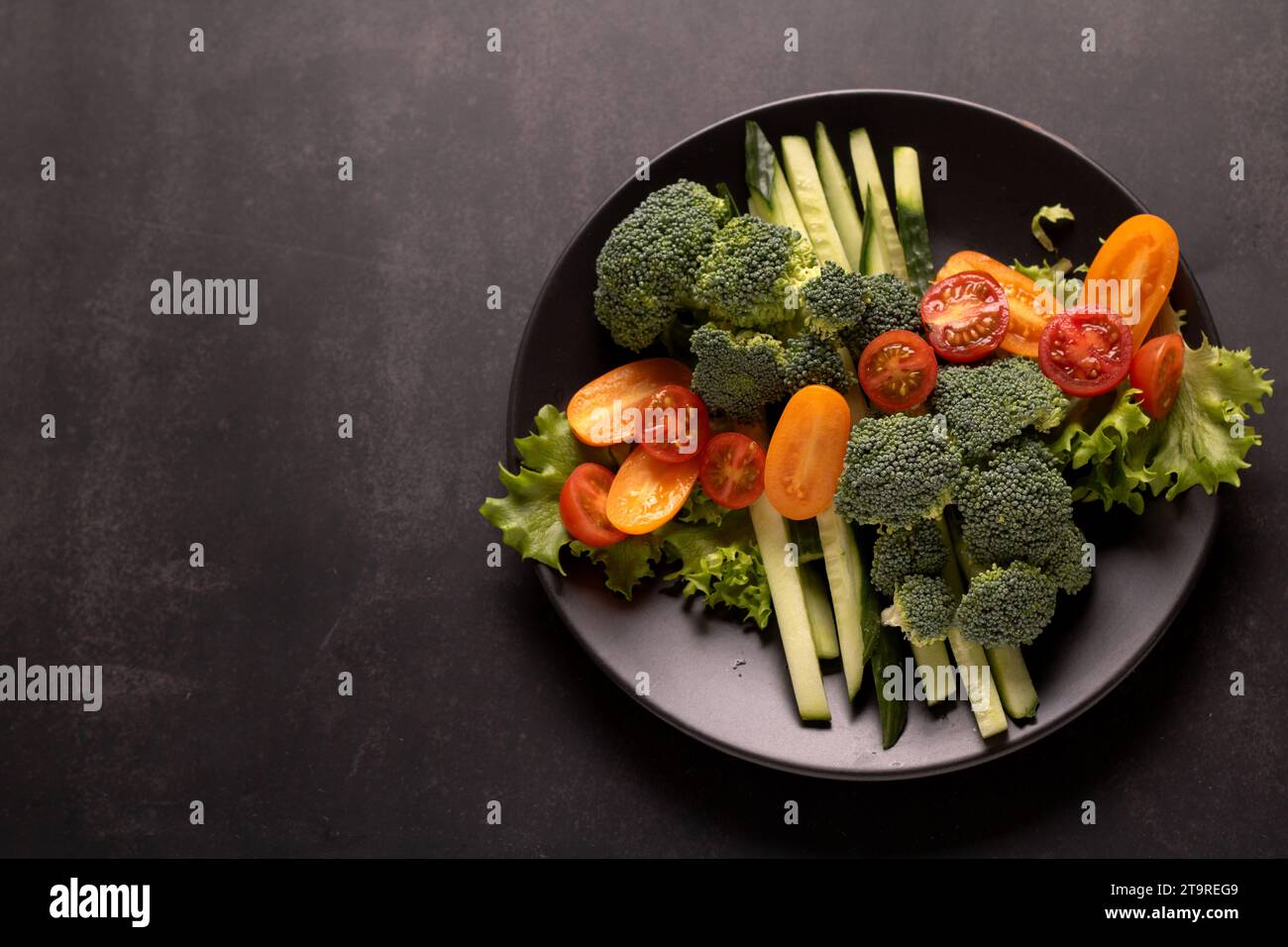 healthy eating, this horizontal photo features a colorful salad. Crisp ...
